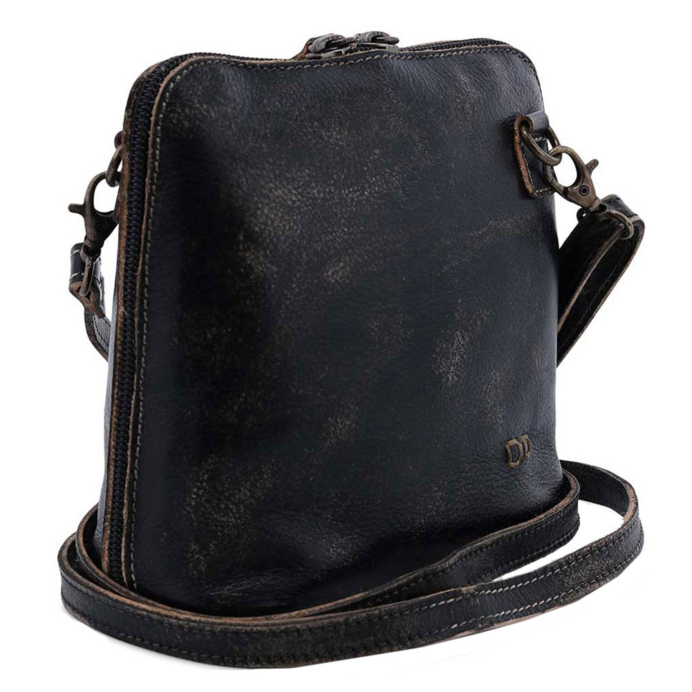 BEDSTU RACHEL BLACK RUSTIC LEATHER SHOULDER BAG | PURPLE LEOPARD BOUTIQUE