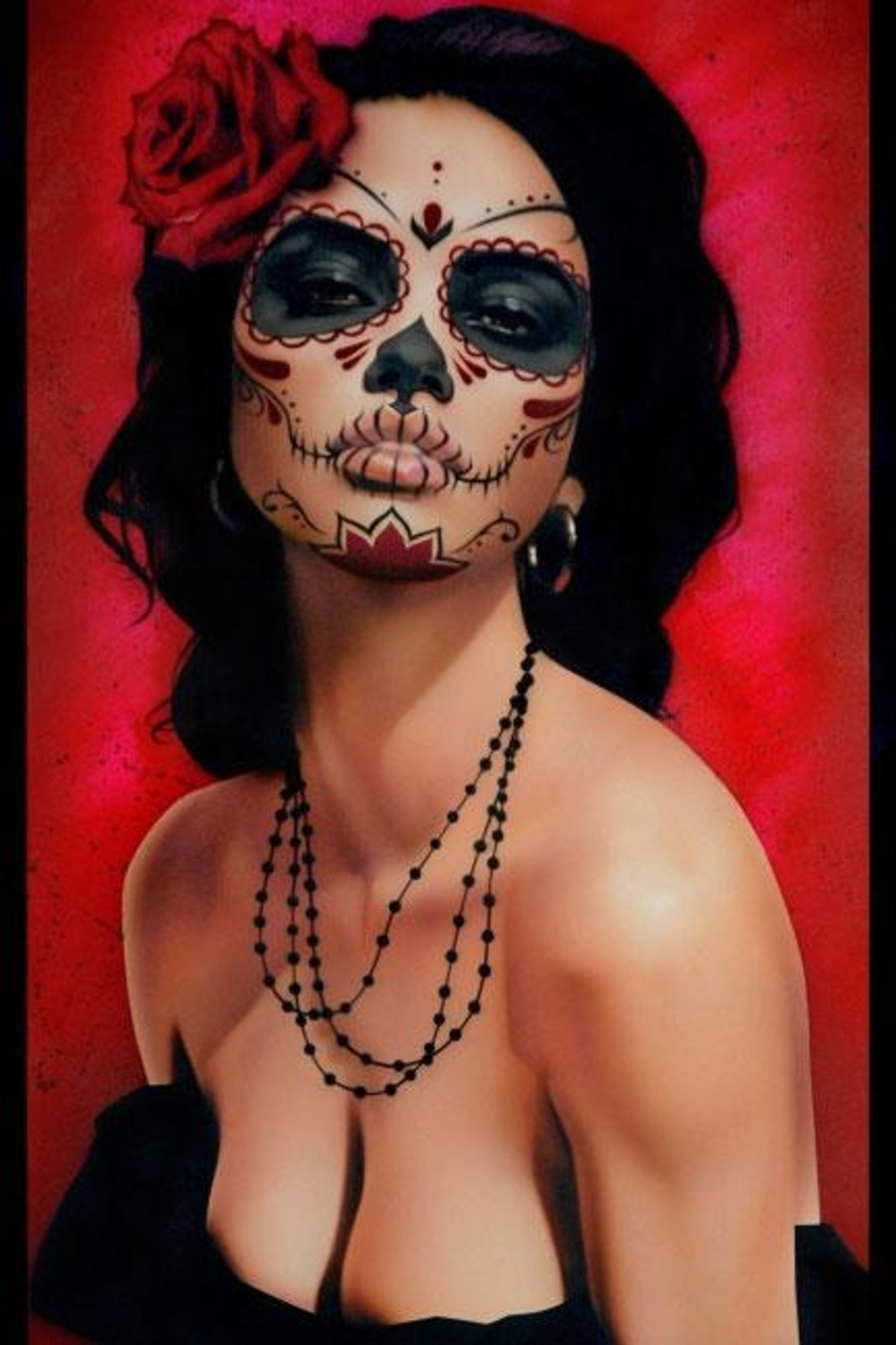 Isabella Muerte By Daniel Esparza Tattoo Art Print Day Of The Dead