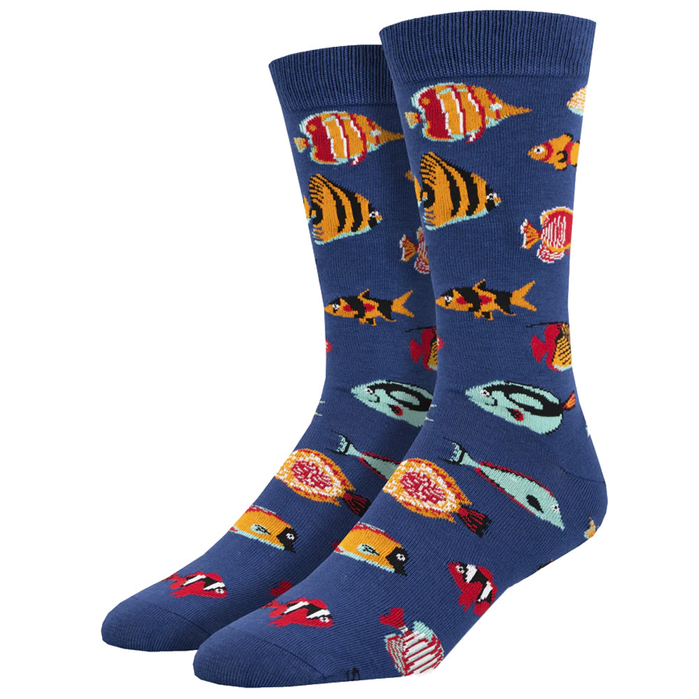 Men's Crew Socks School of Fish - Purple Leopard Boutique