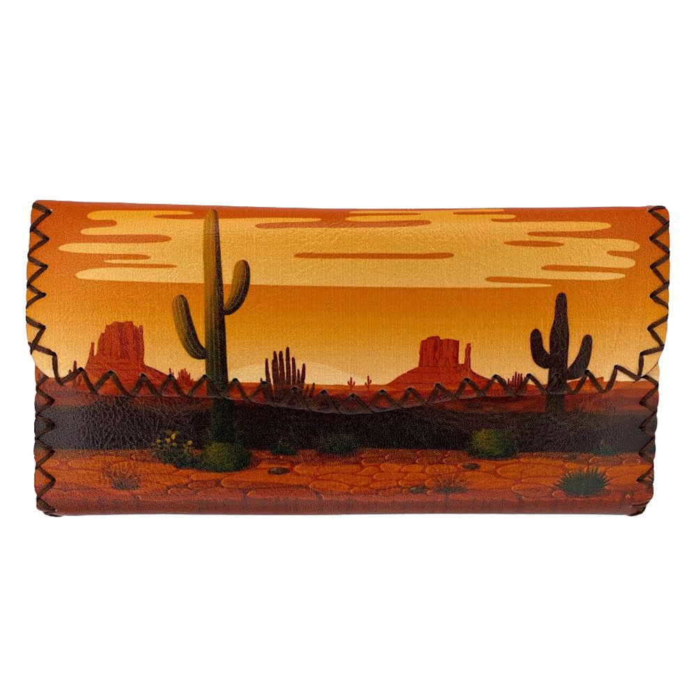 DESERT SUNSET FAUX LEATHER WALLET | PURPLE LEOPARD BOUTIQUE