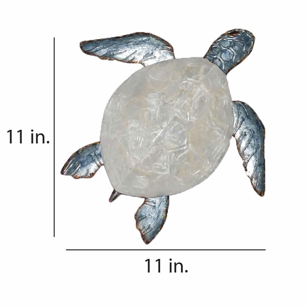 CAPIZ SHELL LOGGERHEAD SEA TURTLE | PURPLE LEOPARD BOUTIQUE