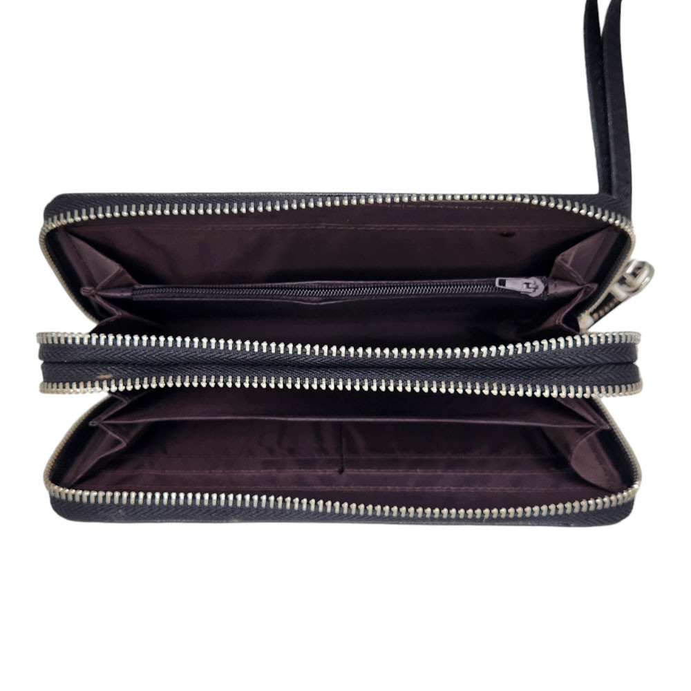 USA Flag Faux Leather Zip Around Wallet Wristlet Clutch - Purple ...