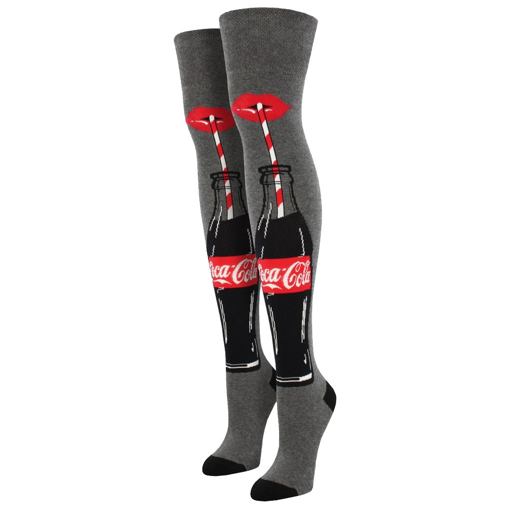 Women's Over The Knee Socks Coca Cola Coke Just A Sip Red - Purple ...