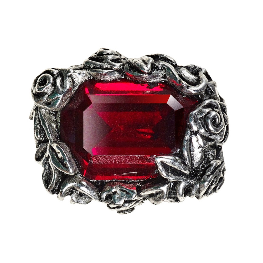 R227 BLOOD ROSE RED PEWTER RING | PURPLE LEOPARD BOUTIQUE