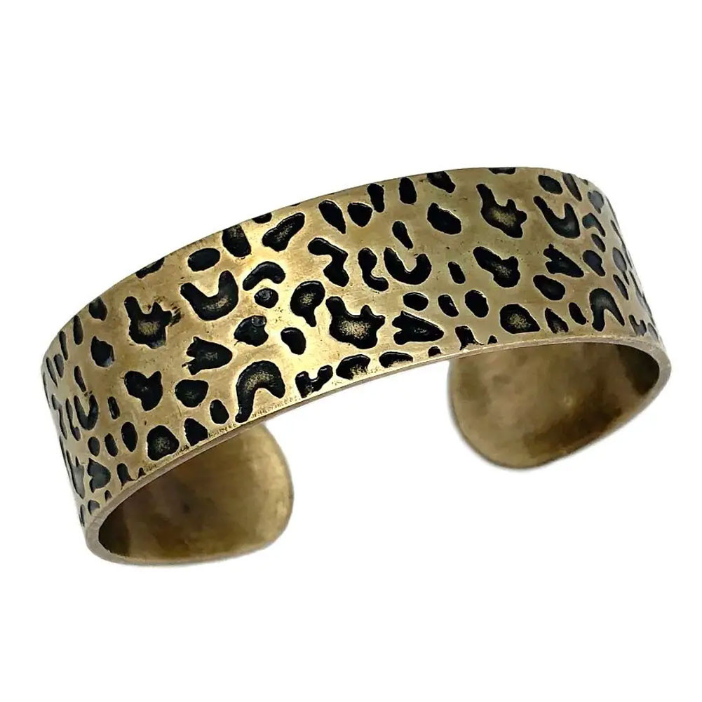 LEOPARD PRINT COWHIDE CUFF BRACELETS | PURPLE LEOPARD BOUTIQUE