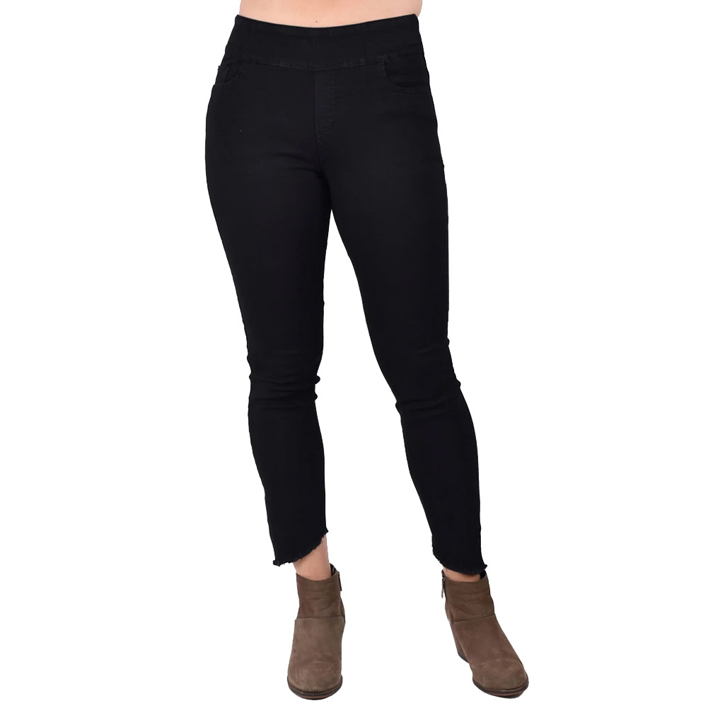 BLACK DENIM LEOPARD PANEL JEANS | PURPLE LEOPARD BOUTIQUE
