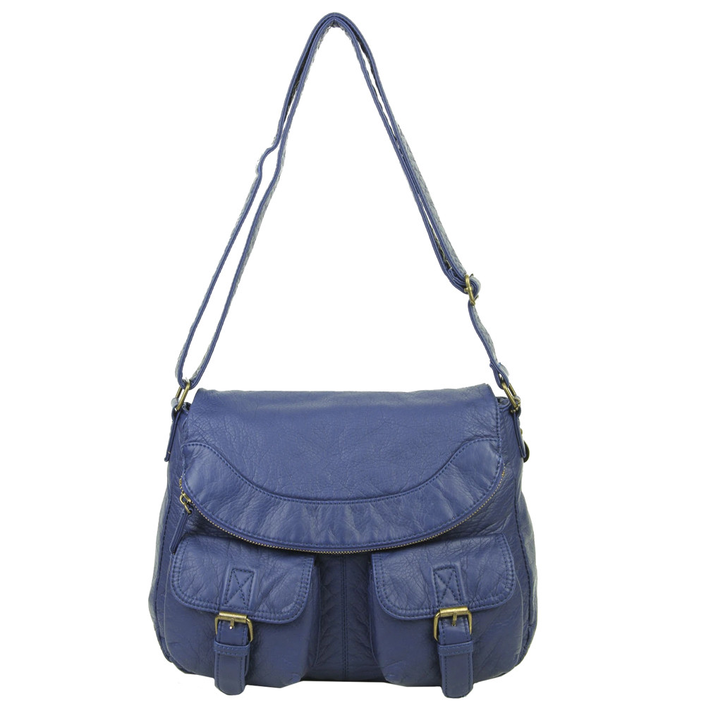 NAVY BLUE MESSENGER CROSSBODY BAG | PURPLE LEOPARD BOUTIQUE