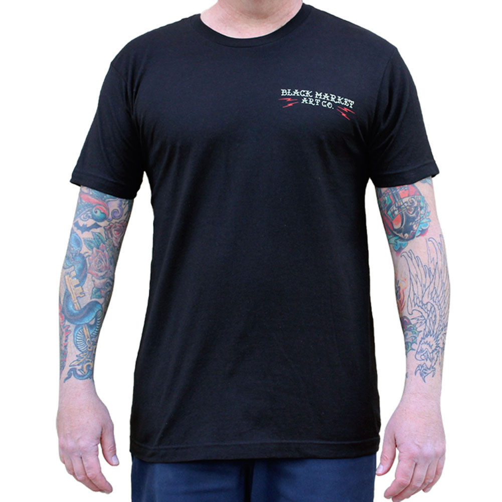 Shark by Adi Men's Black Tattoo Tee Shirt Tattooed Ocean Predator ...