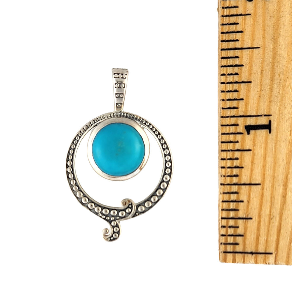 LARGE TURQUOISE SILVER PENDANT | PURPLE LEOPARD BOUTIQUE