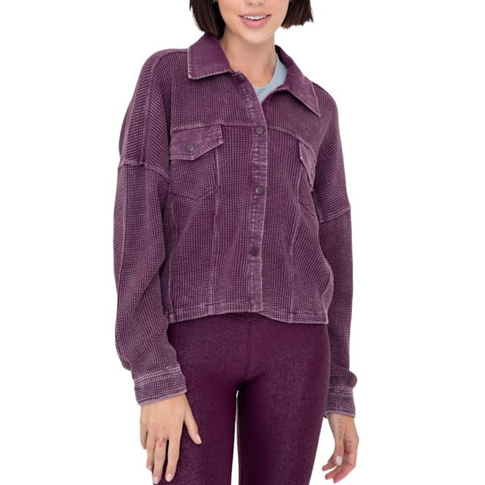 DARK PLUM ACID WASHED SHACKET | PURPLE LEOPARD BOUTIQUE