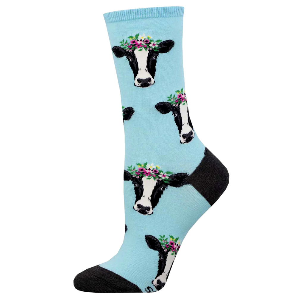 DAIRY COWS WOMEN'S CREW SOCKS | PURPLE LEOPARD BOUTIQUE