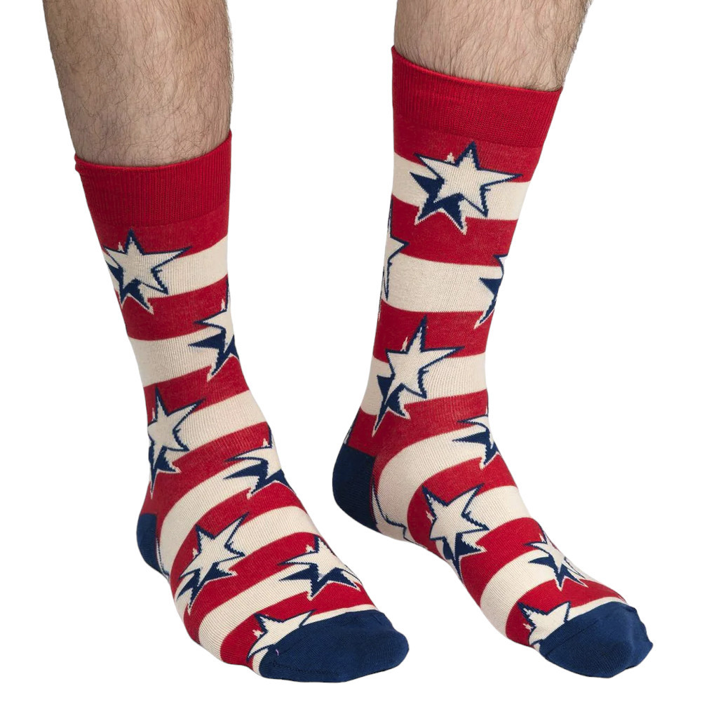 STARS AND STRIPES MEN'S CREW SOCKS | PURPLE LEOPARD BOUTIQUE