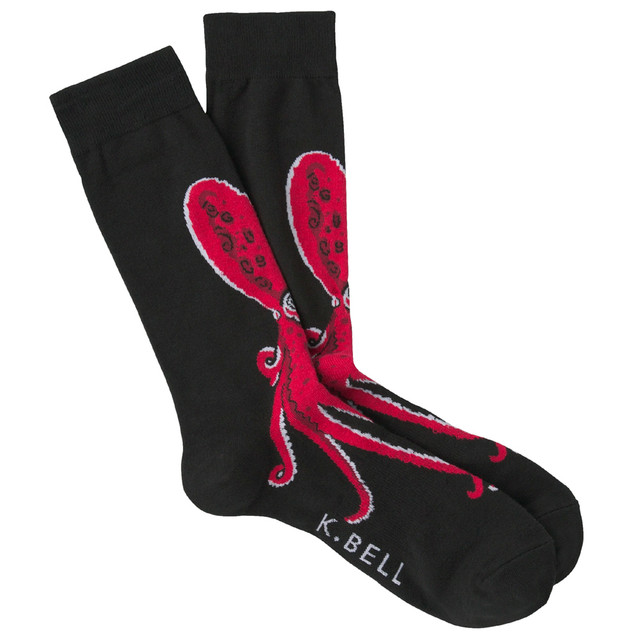 Men's Crew Socks Octopus Squid Attack - Purple Leopard Boutique