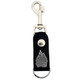 Black Leather Biker Keychain with Metal Dice & Flames