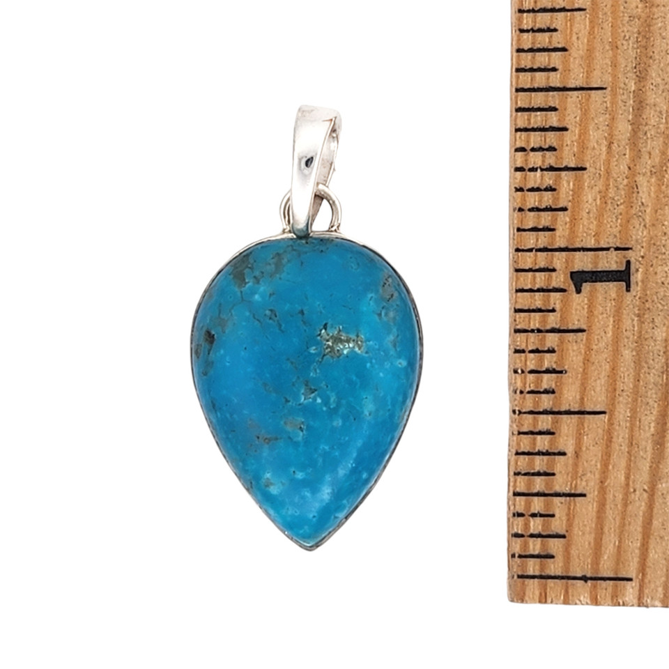 BLUE TURQUOISE SILVER PENDANT | PURPLE LEOPARD BOUTIQUE