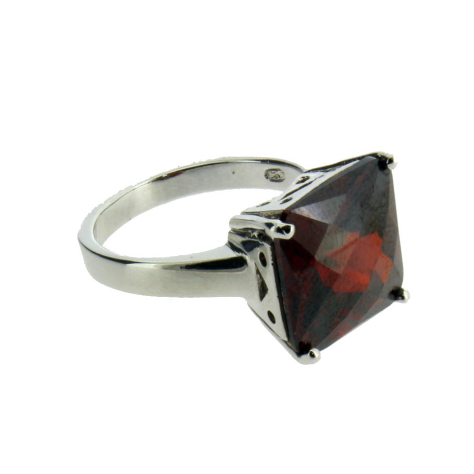 RED CUBIC ZIRCONIA STERLING SILVER RING | PURPLE LEOPARD BOUTIQUE