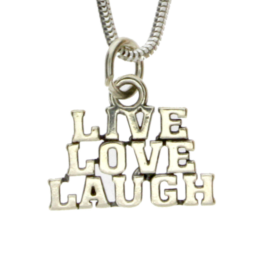 Sterling Silver Live Love Laugh Pendant