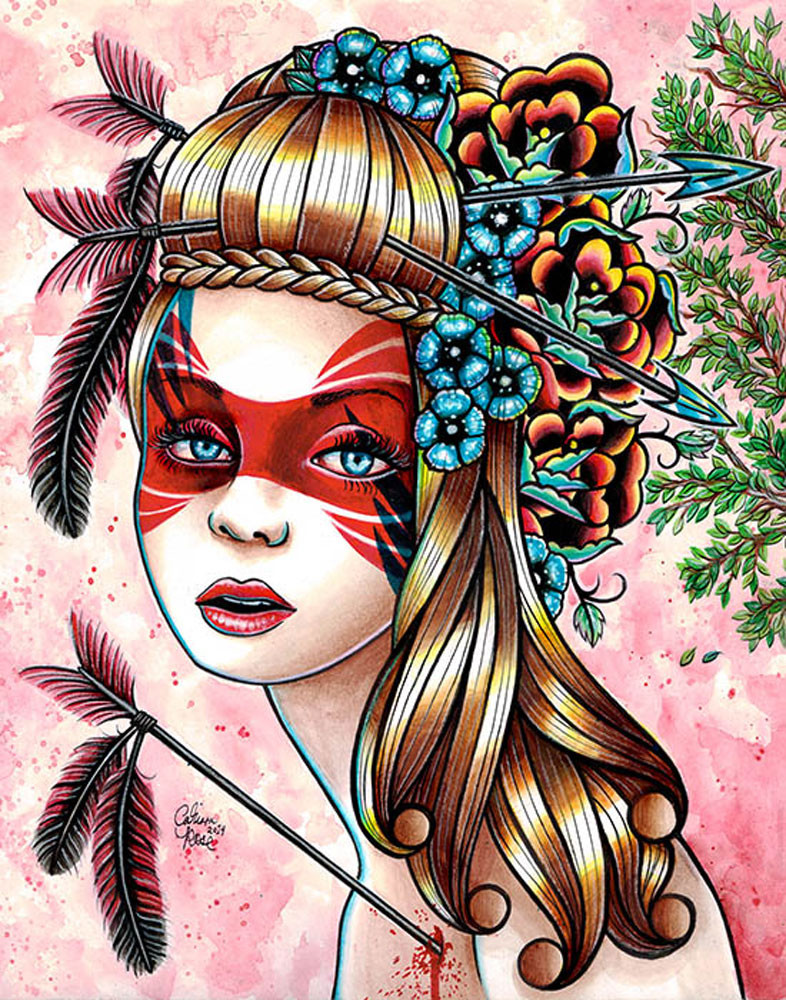 Head Noise Pin Up Girl Portrait by Carissa Rose Canvas Giclee - Purple ...