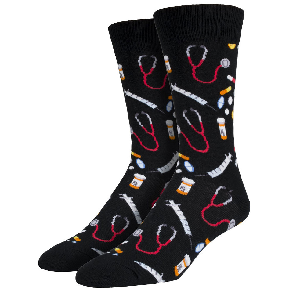 DOCTOR DOCTOR MEN'S CREW SOCKS | PURPLE LEOPARD BOUTIQUE