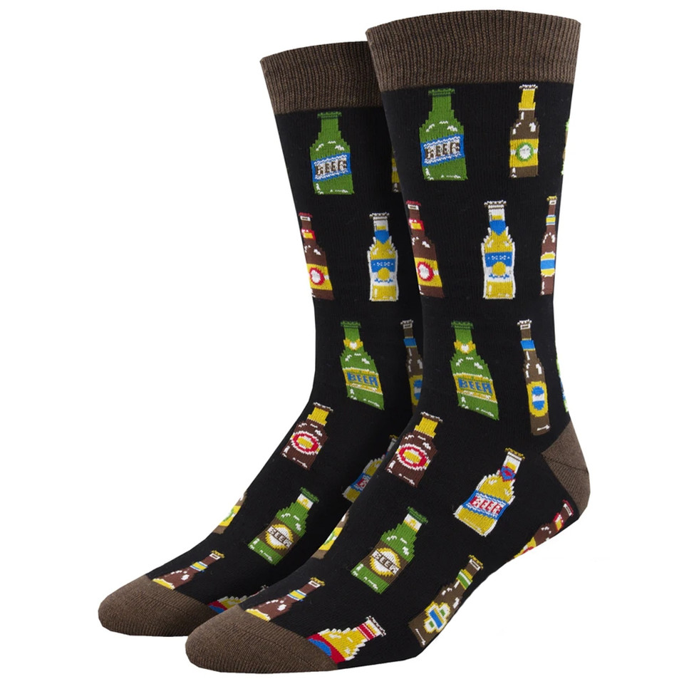 CRUSHING IT BEER MEN'S CREW SOCKS | PURPLE LEOPARD BOUTIQUE