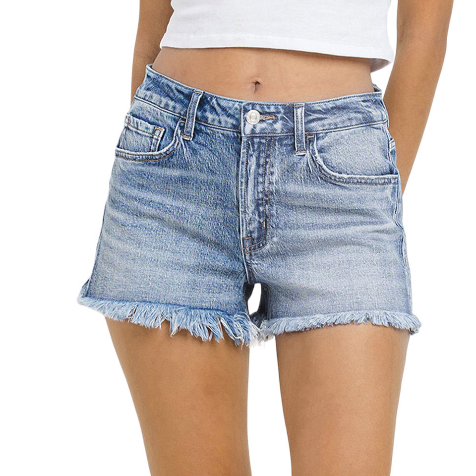 VERVET HIGH RISE CUT OFF SHORTS | PURPLE LEOPARD BOUTIQUE