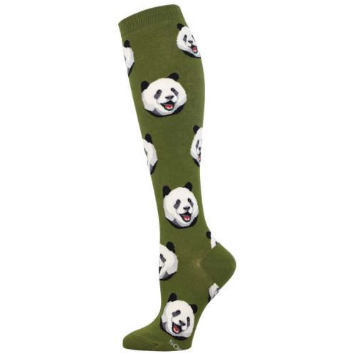 PANDA BEAR FACES KNEE HIGH SOCKS | PURPLE LEOPARD BOUTIQUE