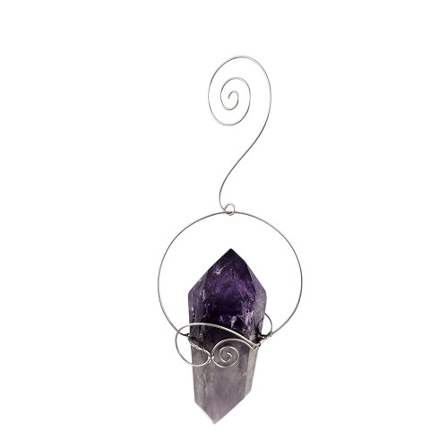 LARGE AMETHYST CRYSTAL WINDOW HANGING | PURPLE LEOPARD BOUTIQUE