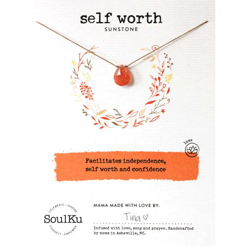 SOULKU SUNSTONE SELF WORTH NECKLACE | PURPLE LEOPARD BOUTIQUE