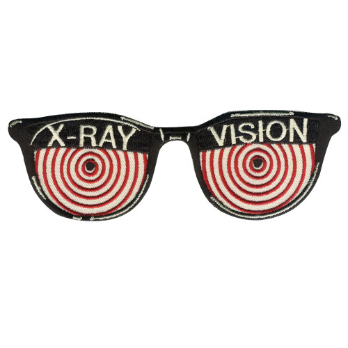 X Ray Vision Glasses Patch Embroidered Iron On Applique Purple Leopard Boutique