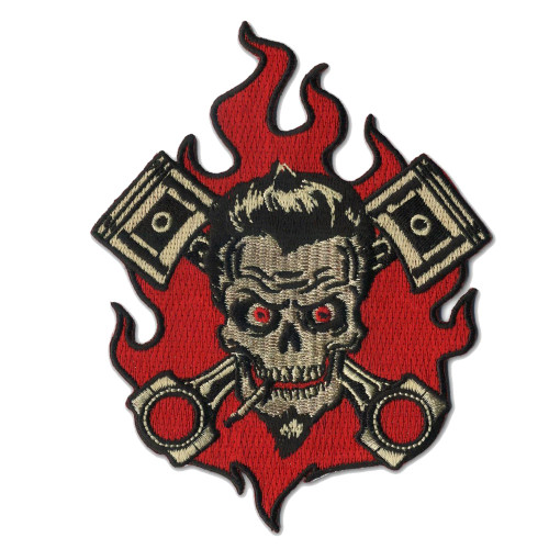 Hot Rod From Hell Patch Kustom Kulture Skull Embroidered Iron On ...