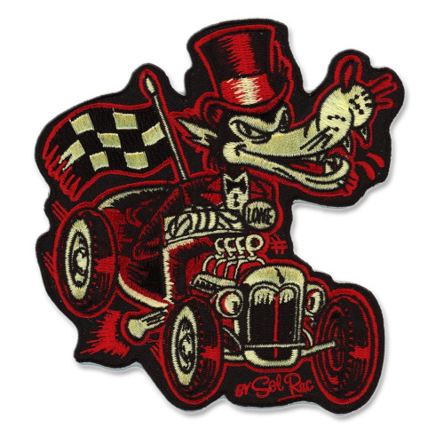 Sol Rac Hot Rod Road Wolf Patch Embroidered Iron On Applique - Purple ...