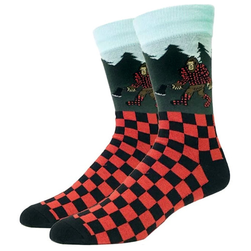 LUMBERJACK BIGFOOT CREW SOCKS | PURPLE LEOPARD BOUTIQUE