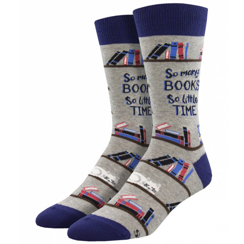 SO MANY BOOKS MEN'S SOCKS | PURPLE LEOPARD BOUTIQUE