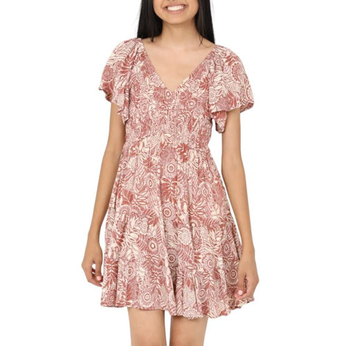ANGIE GINGER FLORAL PRINT MINI DRESS | PURPLE LEOPARD BOUTIQUE