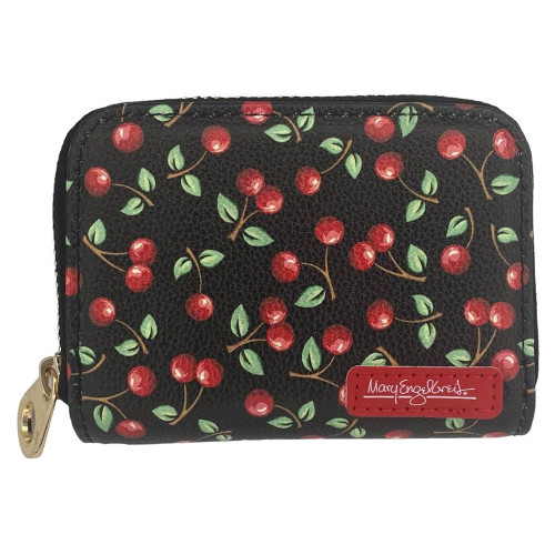 CHERRY PRINT ZIPPERED WALLET | PURPLE LEOPARD BOUTIQUE