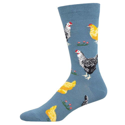 BOCK BOCK CHICKENS MEN'S SOCKS | PURPLE LEOPARD BOUTIQUE