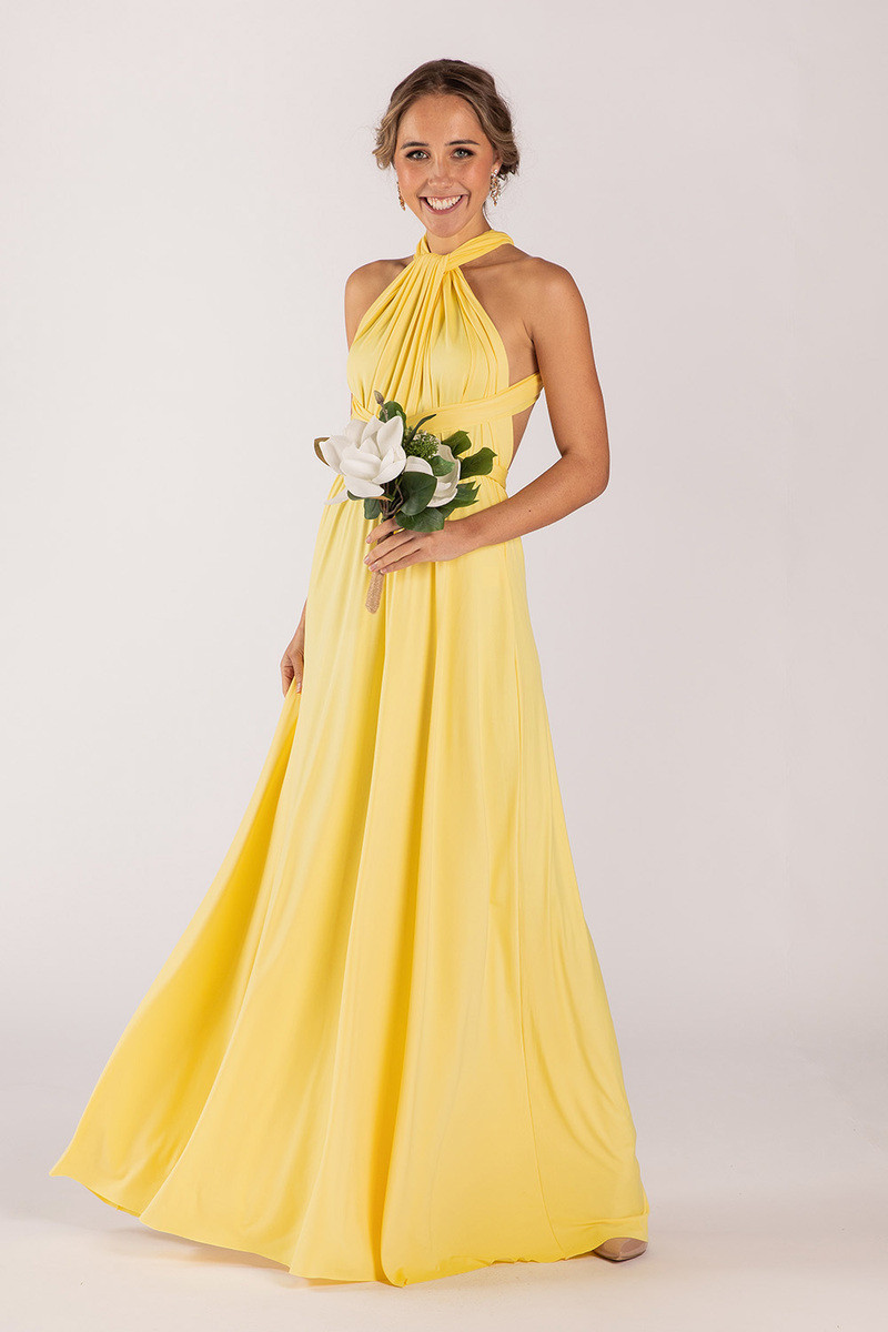 Classic Multiway Infinity Dress in Pastel Yellow - Evening Dresses ...