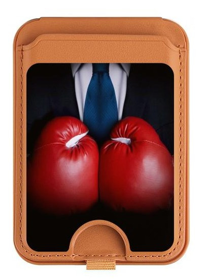 S2261 Businessman Black Suit With Boxing Gloves Magnetic Card Holder ...