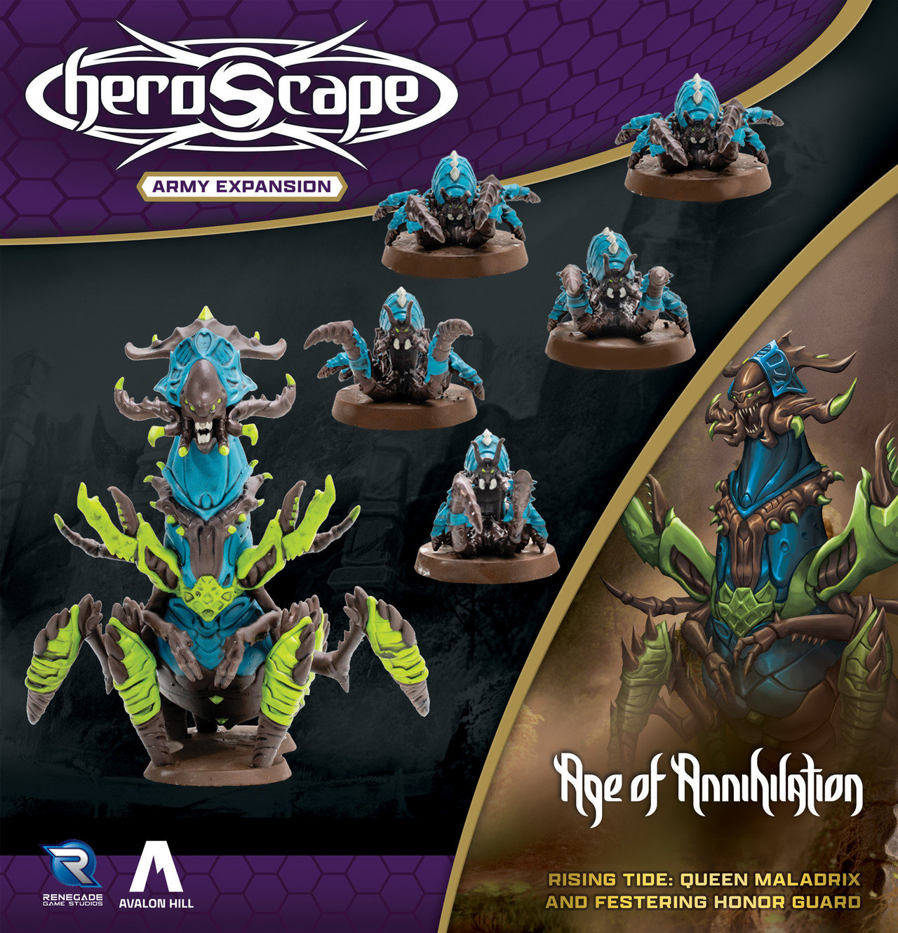 Heroscape: Rising Tide – Queen Maladrix & Festering Honor Guard Army ...