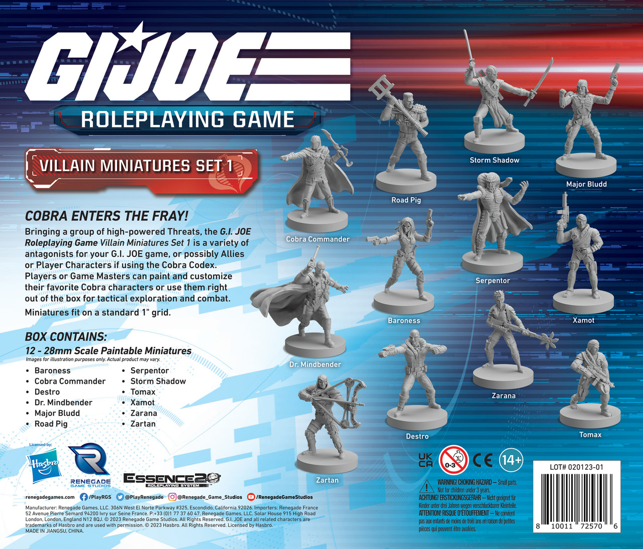 G.I. JOE Roleplaying Game Villain Miniatures Set 1