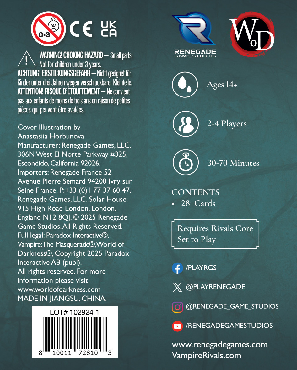 Vampire: The Masquerade Rivals Expandable Card Game Royalty Pack 2
