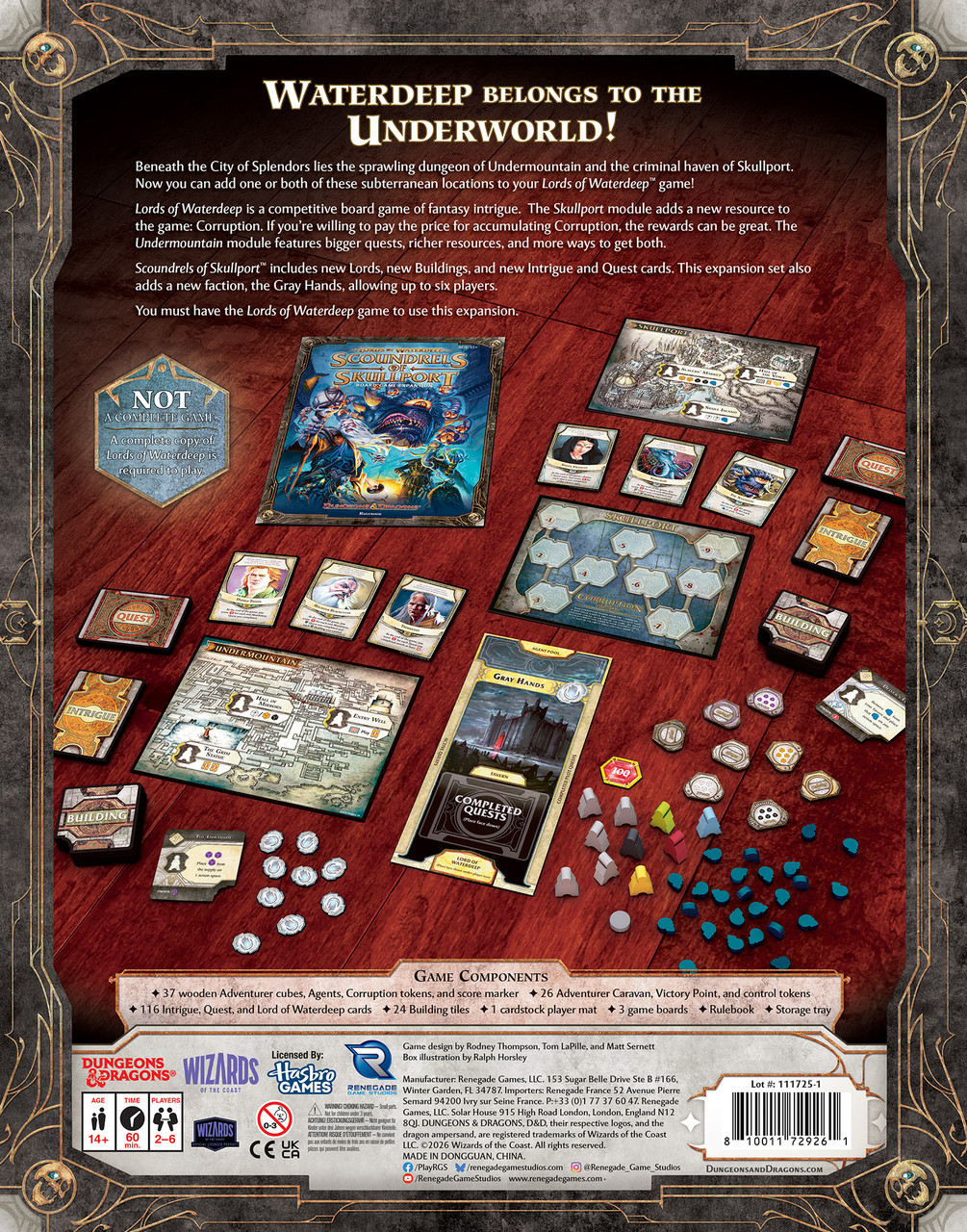 Lords of Waterdeep Scoundrels of Skullport Expansion