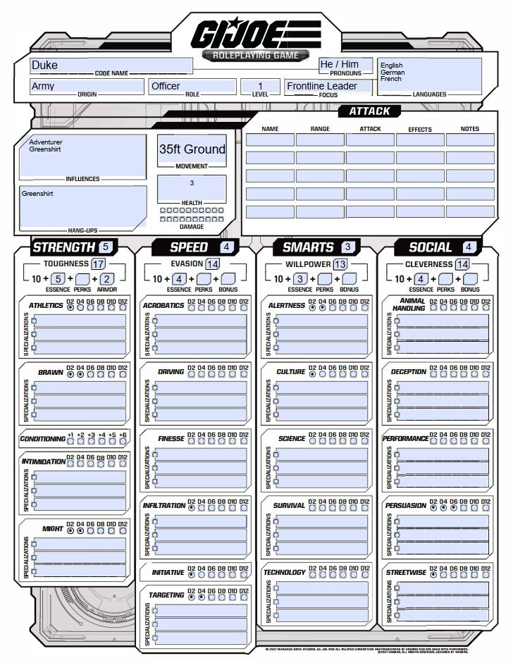 PDFs - Character Sheets - Page 1 - Renegade Game Studios