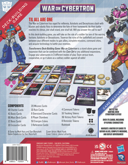 Transformers Deck-Building Game War on Cybertron Expansion