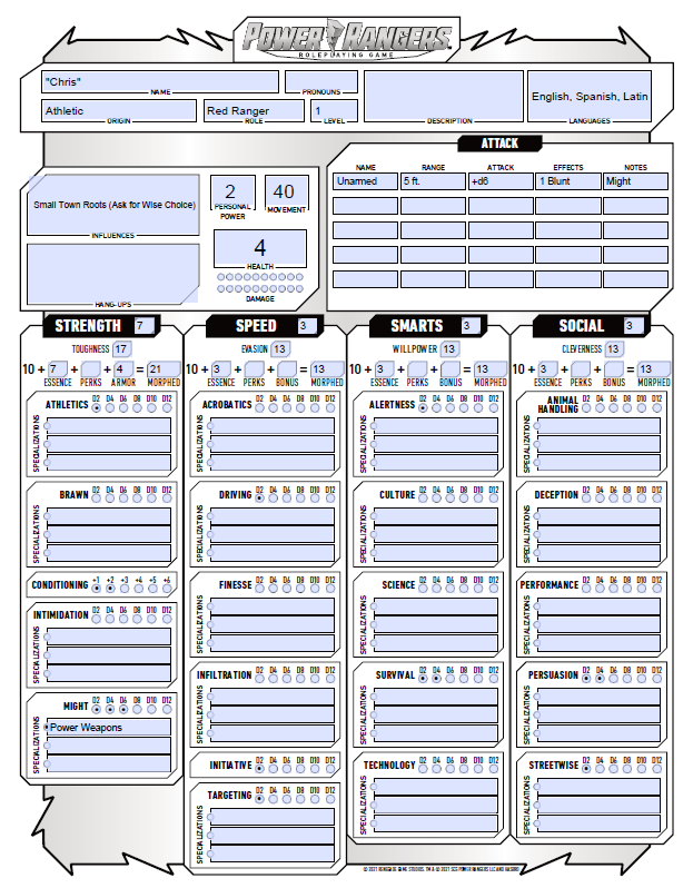 PDFs - Character Sheets - Page 1 - Renegade Game Studios