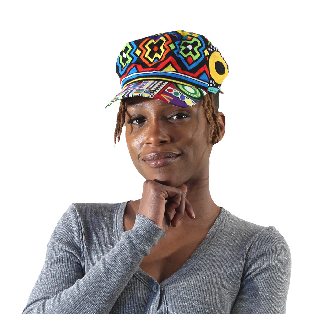 Kitenge Cadet Cap - Hats and Headwear - African Fashion | Africa Imports