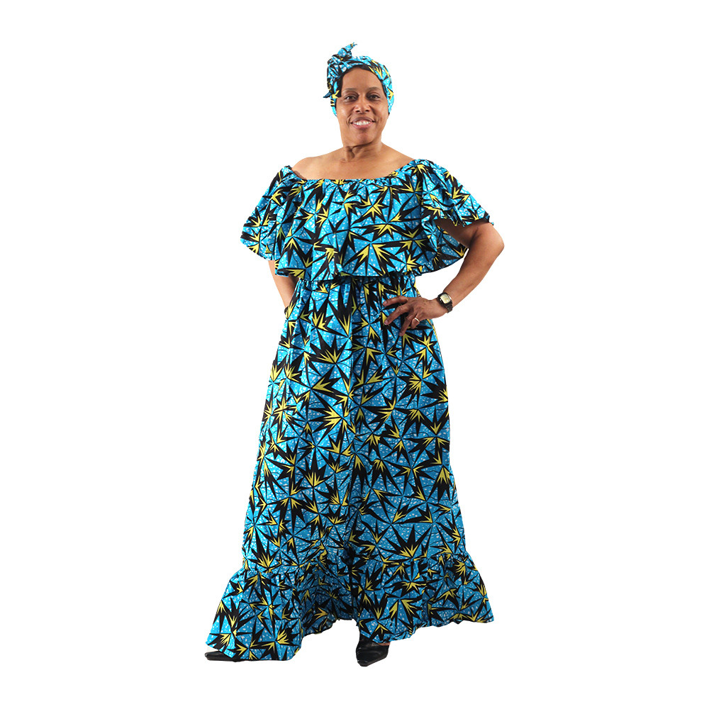 African Print Ruffled Smock | Africa Imports