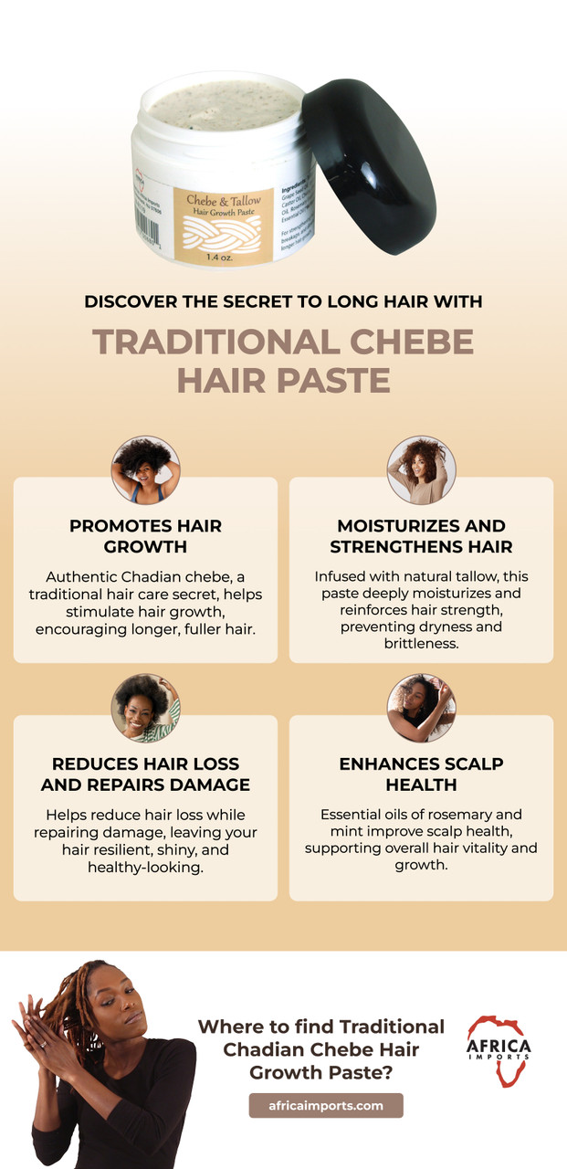Hair Thickening African Chebe Hair Growth Paste - 1.4 oz - Africa Imports