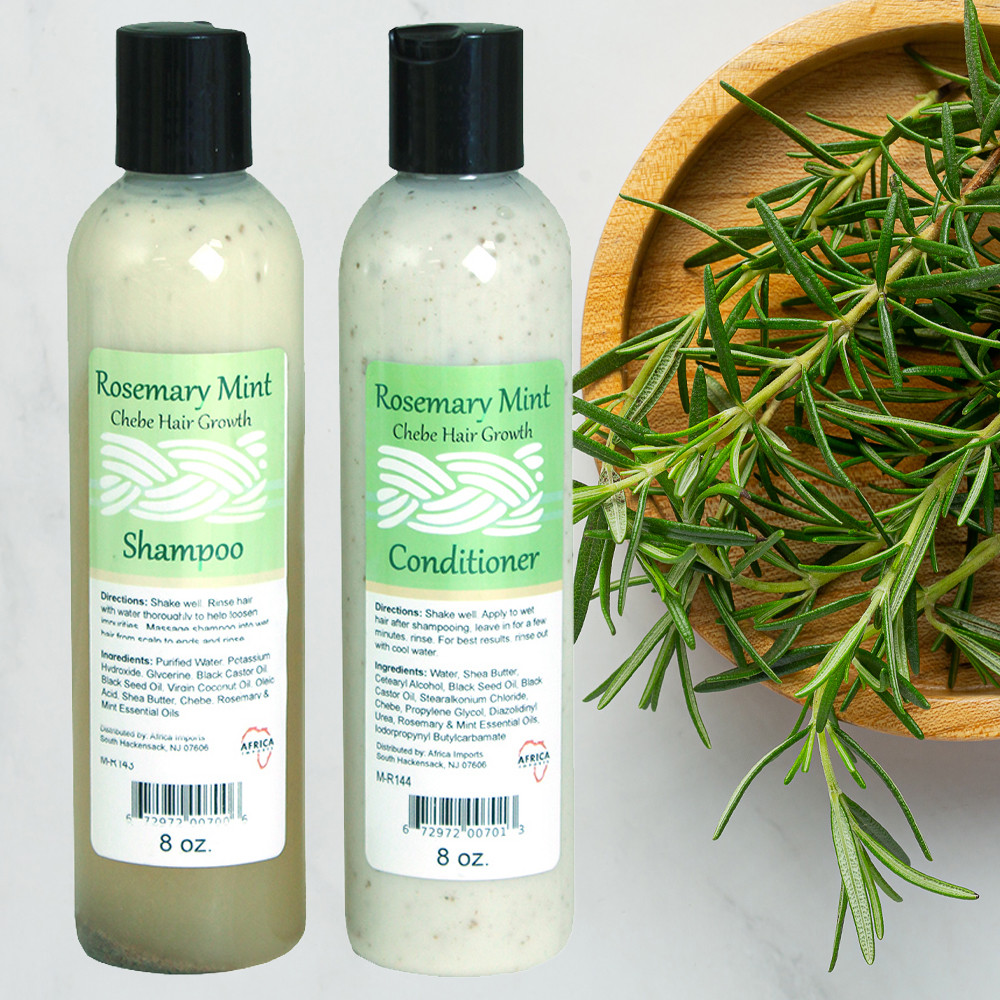 Rosemary Mint Chebe Hair Growth Shampoo & Conditioner Set - Africa Imports