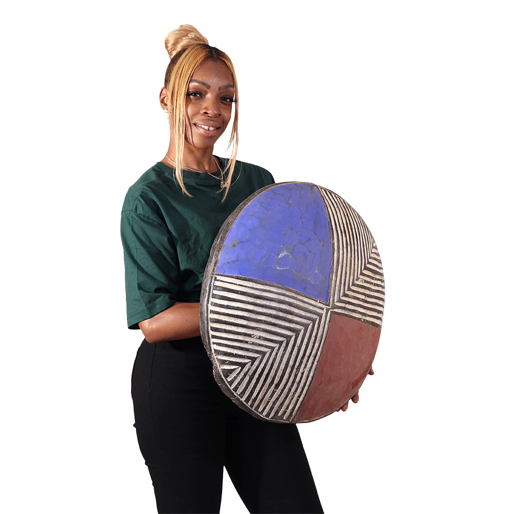 Large Painted Songye Shield - Animal Masks & Wood Carvings | Africa Imports